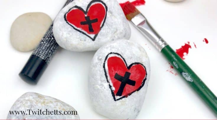 How to make this easy cross rock painting idea for kids - Twitchetts