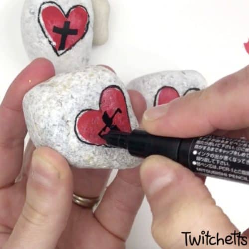 How to make this easy cross rock painting idea for kids - Twitchetts