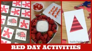 Red day activities for preschool - Twitchetts