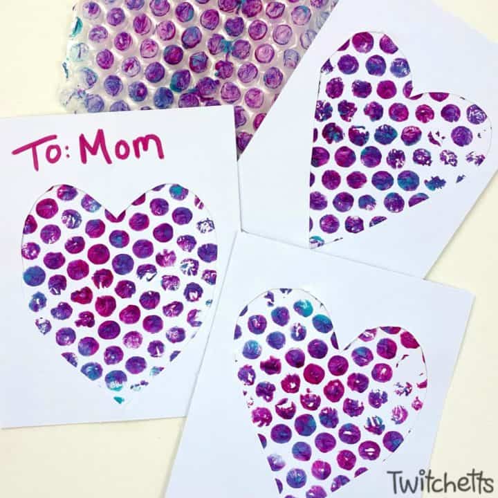 How to create heart art with bubble wrap - Twitchetts