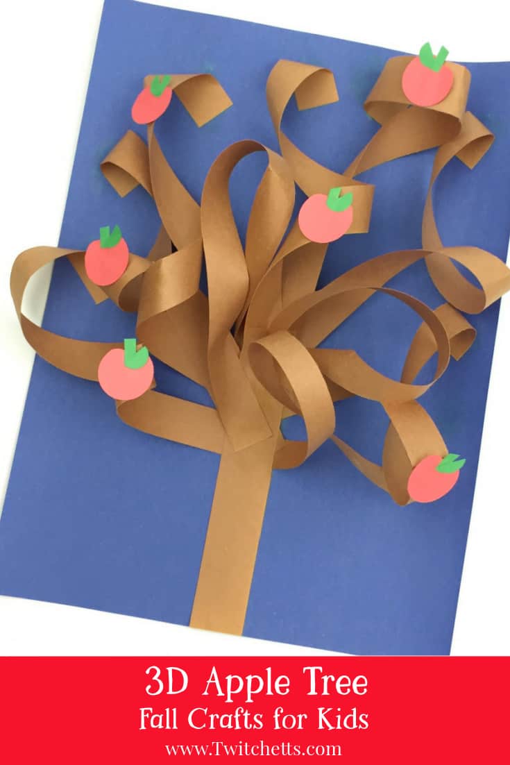 How to make a 3D apple tree craft using construction paper - Twitchetts