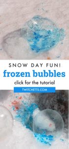 How to make a Colored Frozen Bubble: Snow day fun! - Twitchetts