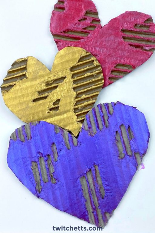 How to make Heart Decorations out of Cardboard - Twitchetts