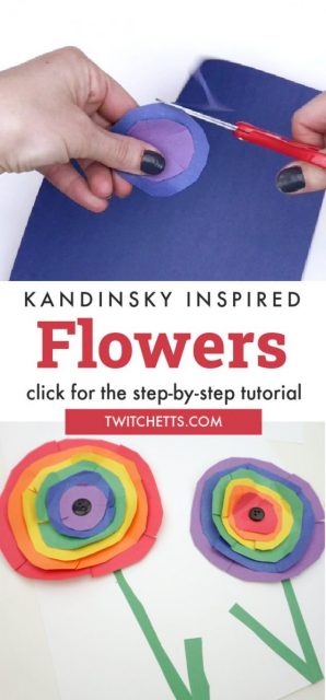 How To Make beautiful Kandinsky Art For Kids: Paper Flower Circles.
