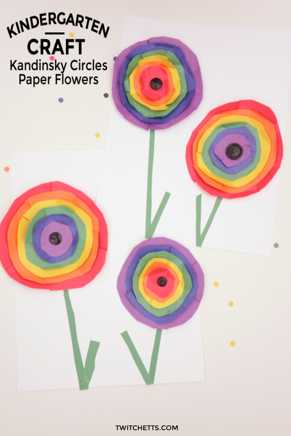 How To Make beautiful Kandinsky Art For Kids: Paper Flower Circles.