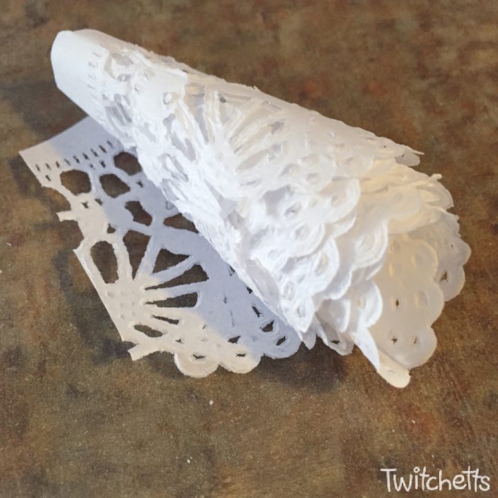 How to make paper doily flowers: an easy rose craft - Twitchetts