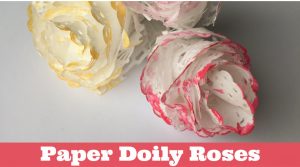 How to make paper doily flowers: an easy rose craft - Twitchetts