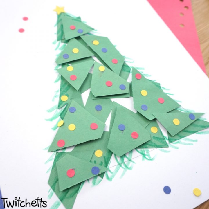 How To Make A 3D Paper Christmas Tree using spacers - Twitchetts