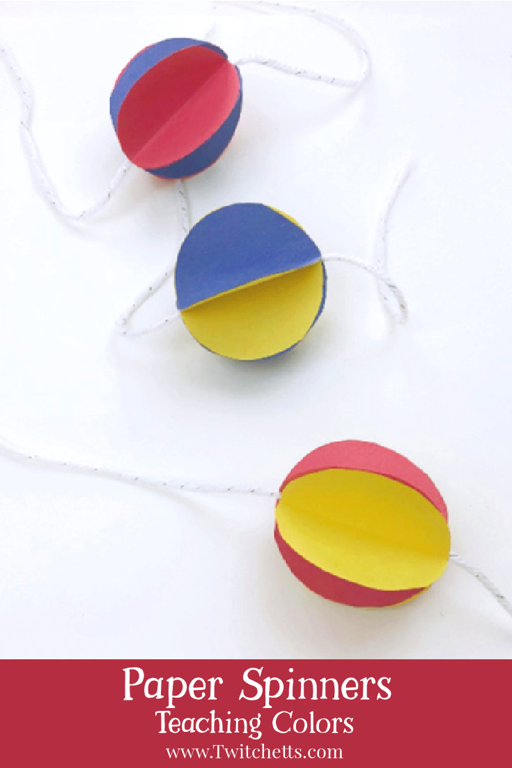 How to make paper spinners that teach kids about colors - Twitchetts
