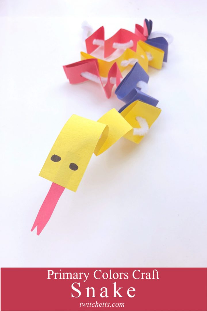 How to make a Construction Paper Snake Craft: A primary colors activity