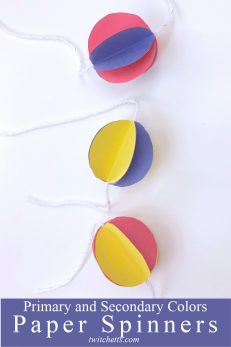 How to make paper spinners that teach kids about colors - Twitchetts