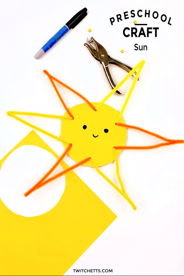 How to make an easy Pipe Cleaner Sun Craft for Preschoolers - Twitchetts