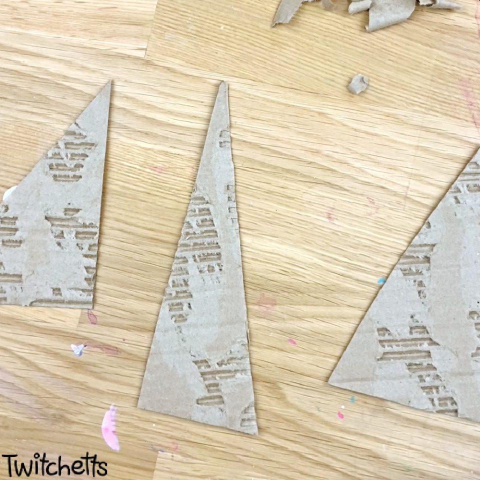 An Easy Triangle Craft for Preschoolers that uses Cardboard - Twitchetts