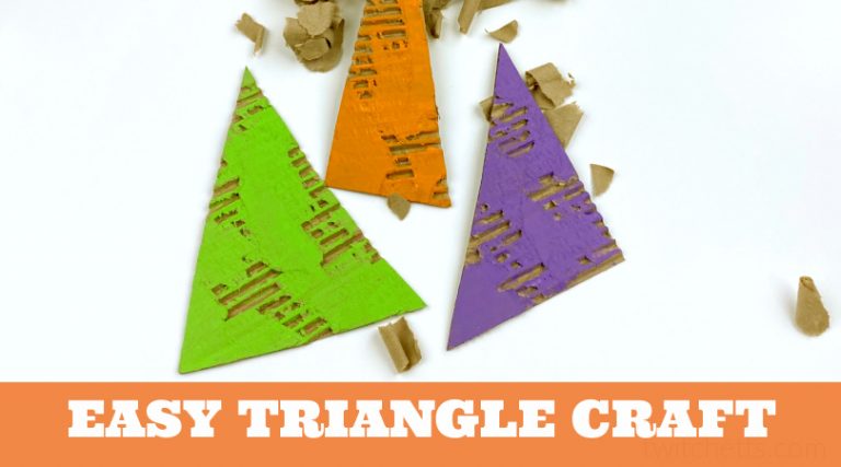 An Easy Triangle Craft for Preschoolers that uses Cardboard - Twitchetts