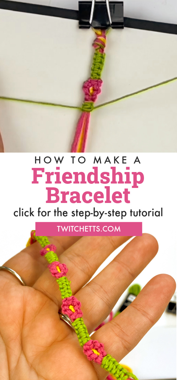 How to make a flower friendship bracelet: daisy chain pattern