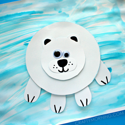 29 Cute Polar Bear Crafts for preschool kids to make - Twitchetts