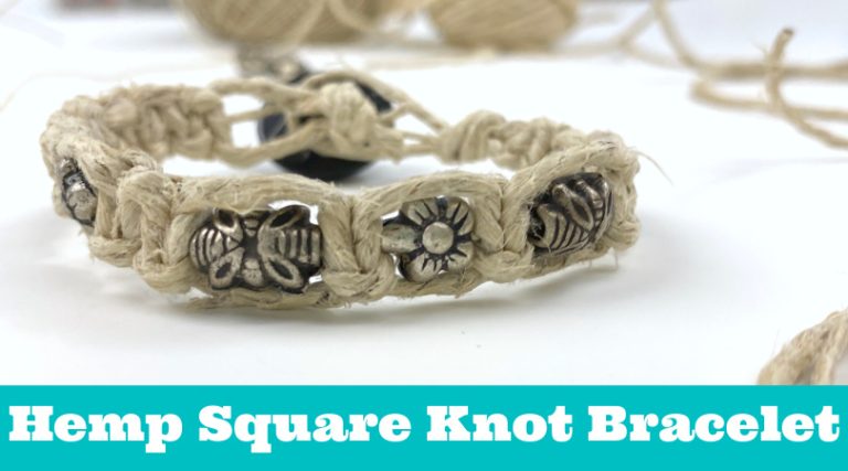 How to make a Square Knot Bracelet with Hemp - Twitchetts