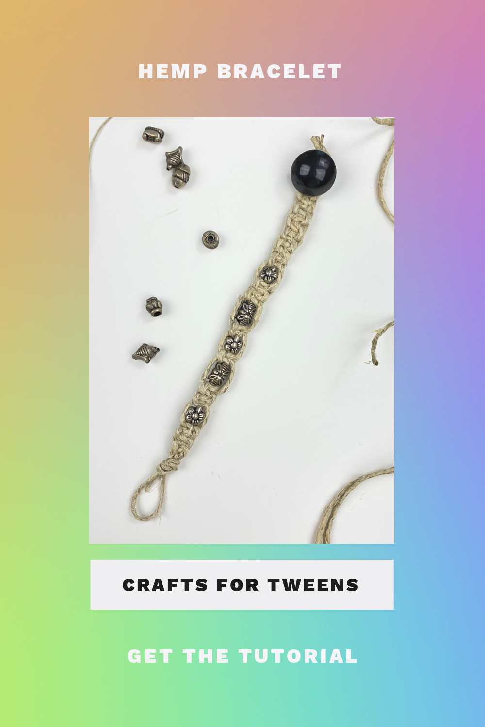 How to make a Square Knot Bracelet with Hemp - Twitchetts