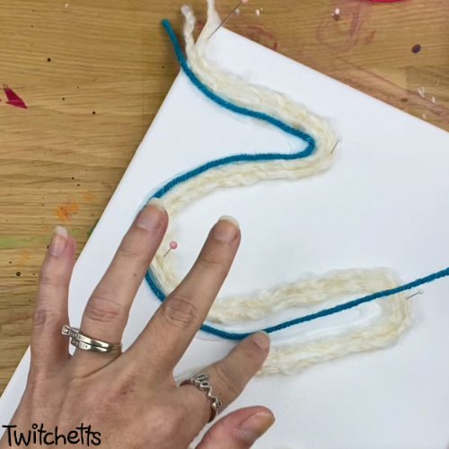 How to make DIY Yarn Canvas Art for unique wall art - Twitchetts